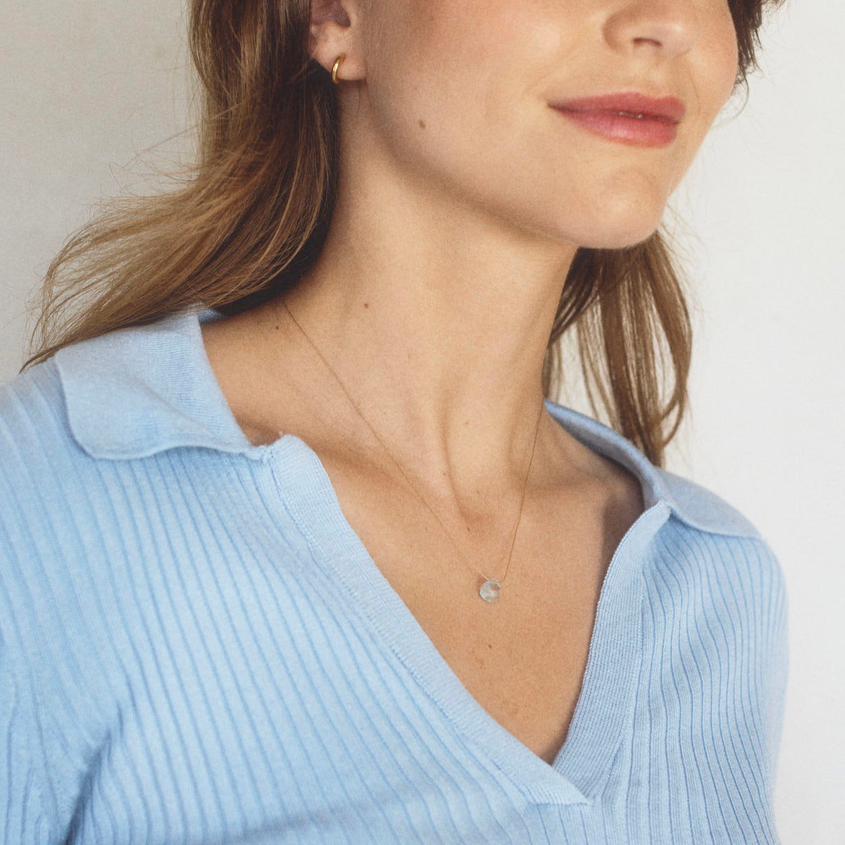 Aquamarine Fine Cord Necklace | Wanderlust Life